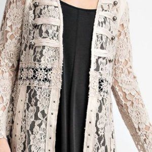 Vocal | Sweaters | New Vocal Duster Cardigan Stud Suede Lace Smxl ...